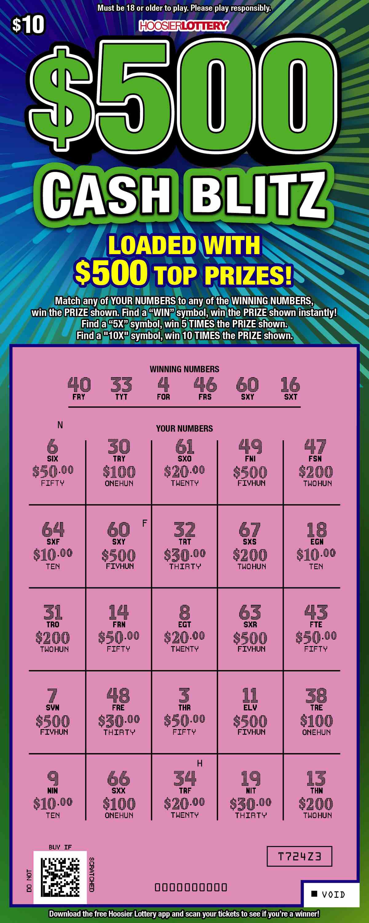 Explore The $500 Cash Blitz Scratcher | Indiana Scratch Off Info ...
