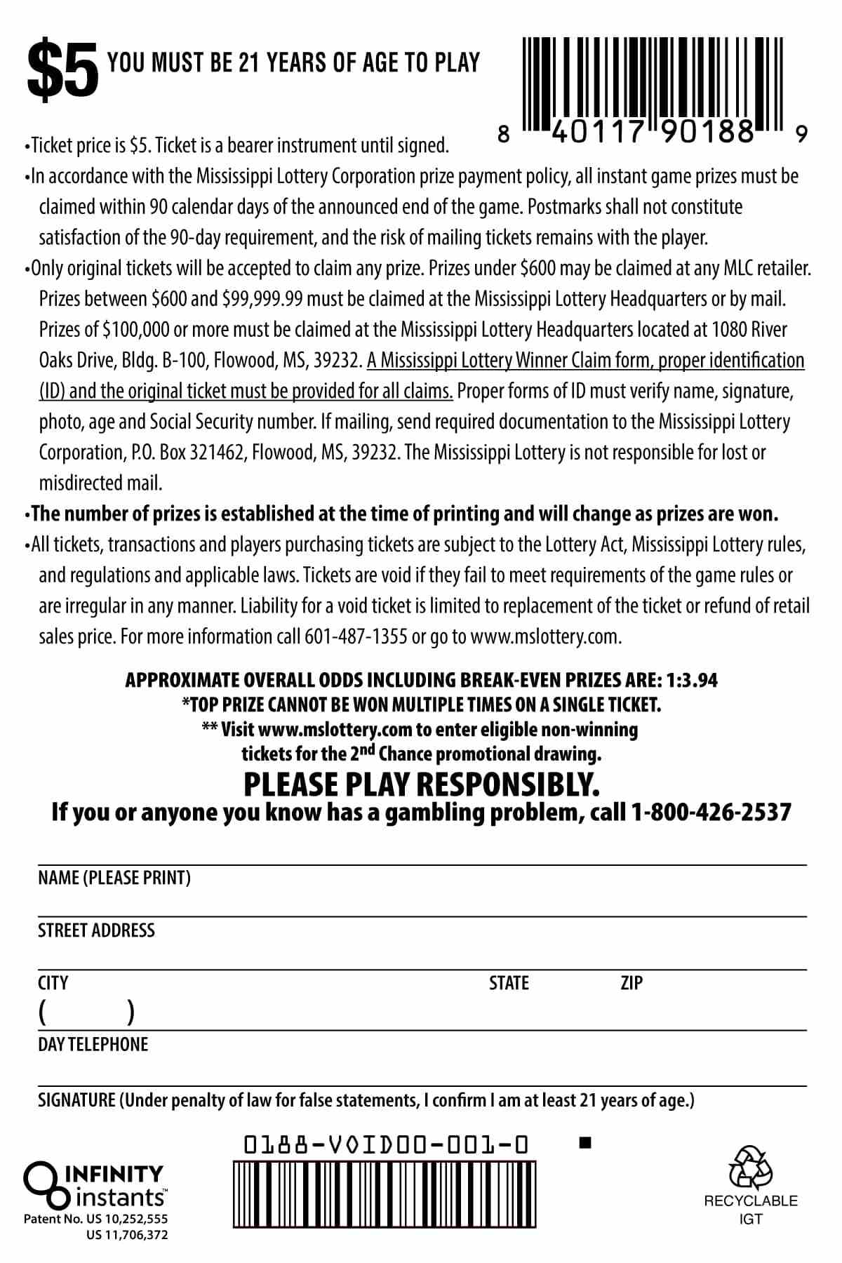 5X The Cash 2 Info & Prize Tiers | Explore This Mississippi Scratch Off ...